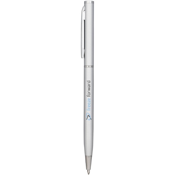 Slim aluminium ballpoint pen - Silver - Kick And Rush
