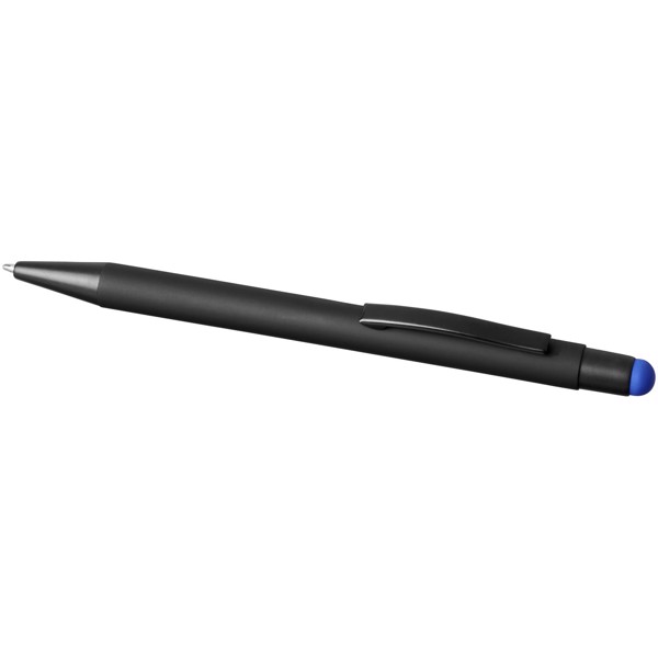 Dax rubber stylus ballpoint pen - Solid Black / Royal Blue