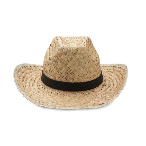 Natural straw cowboy hat Texas - Black