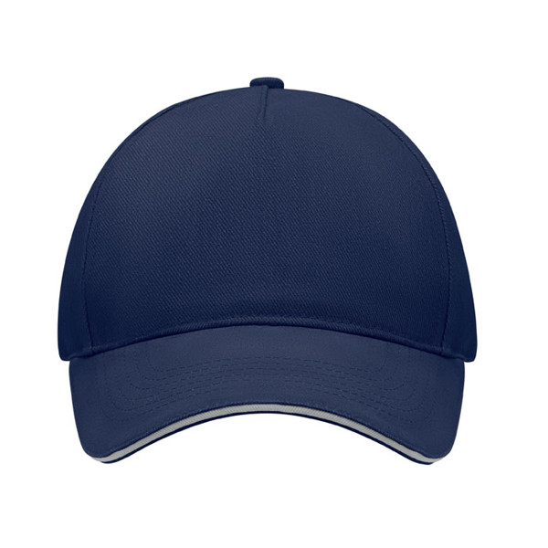5 panel baseball cap Singa - Blue / Grey - AxiomGifts