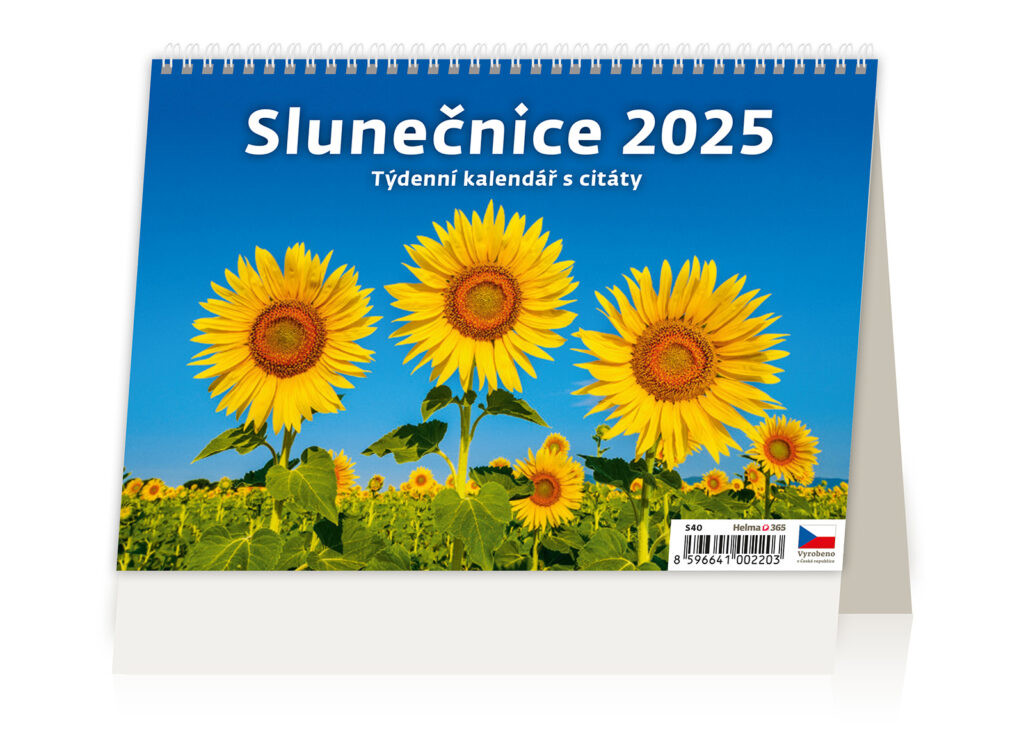 REDA -Plánovací stolní kalendář Slunečnice 2025- reklamní předměty