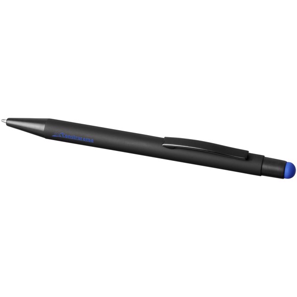 Dax rubber stylus ballpoint pen - Solid Black / Royal Blue